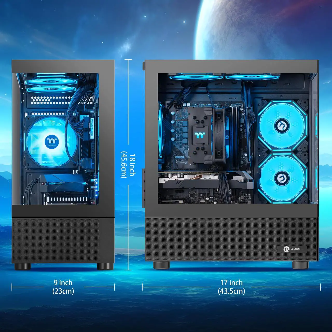 NINGMEI Gaming PC Desktop Computer, AMD Ryzen 5 5500 4.2 GHz,GeForce ...