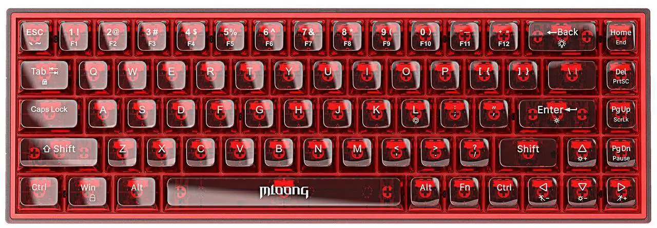 Mloong PC transparent key cap 68 key Mechanical Gaming Keyboard with ...
