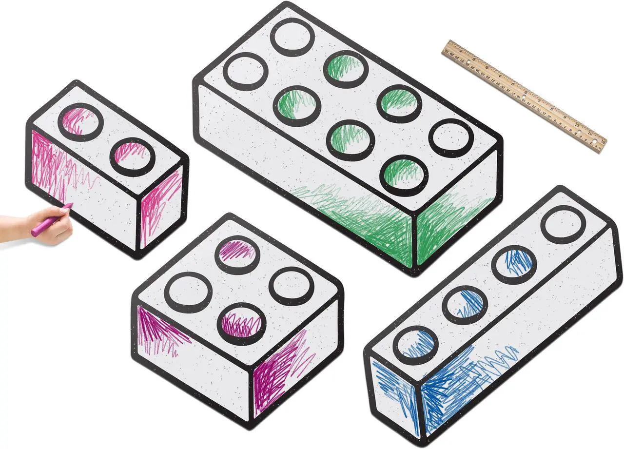 Building Bricks | 4 pc Set | Color & Erase Kids, Nursery, Teen Décor ...