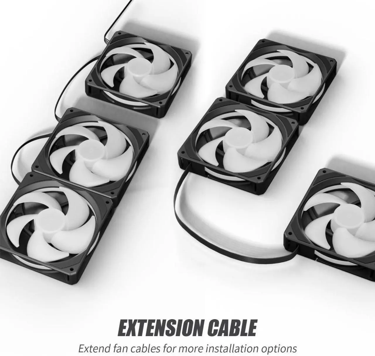 upHere U2C Case Fan 120mm Black 5V ARGB SYNC PWM Silent Computer ...