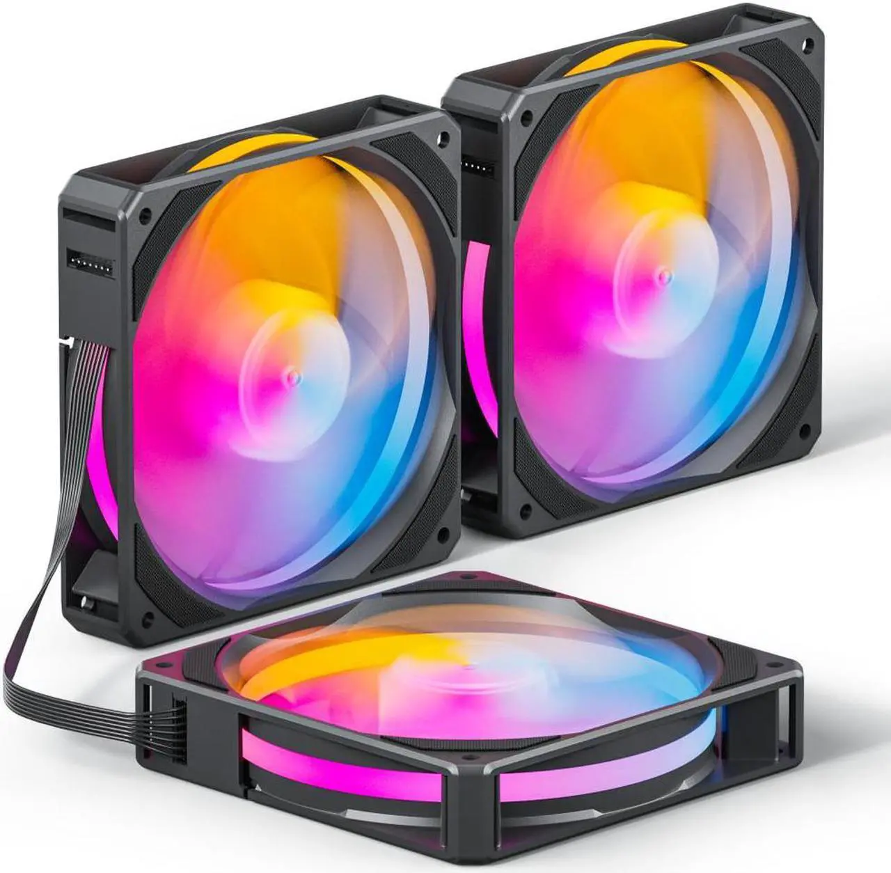 upHere U2C Case Fan 120mm Black 5V ARGB SYNC PWM Silent Computer ...