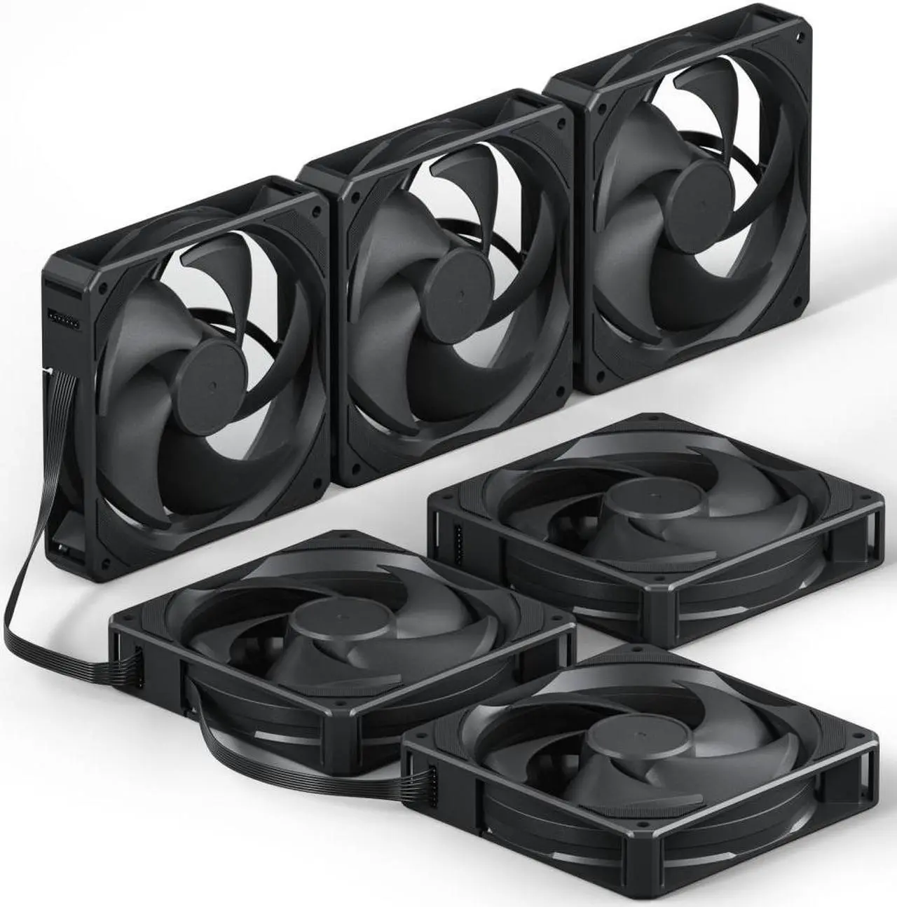upHere U2K Case Fan 120mm Black PWM Silent Computer Cooling Fans All-in ...