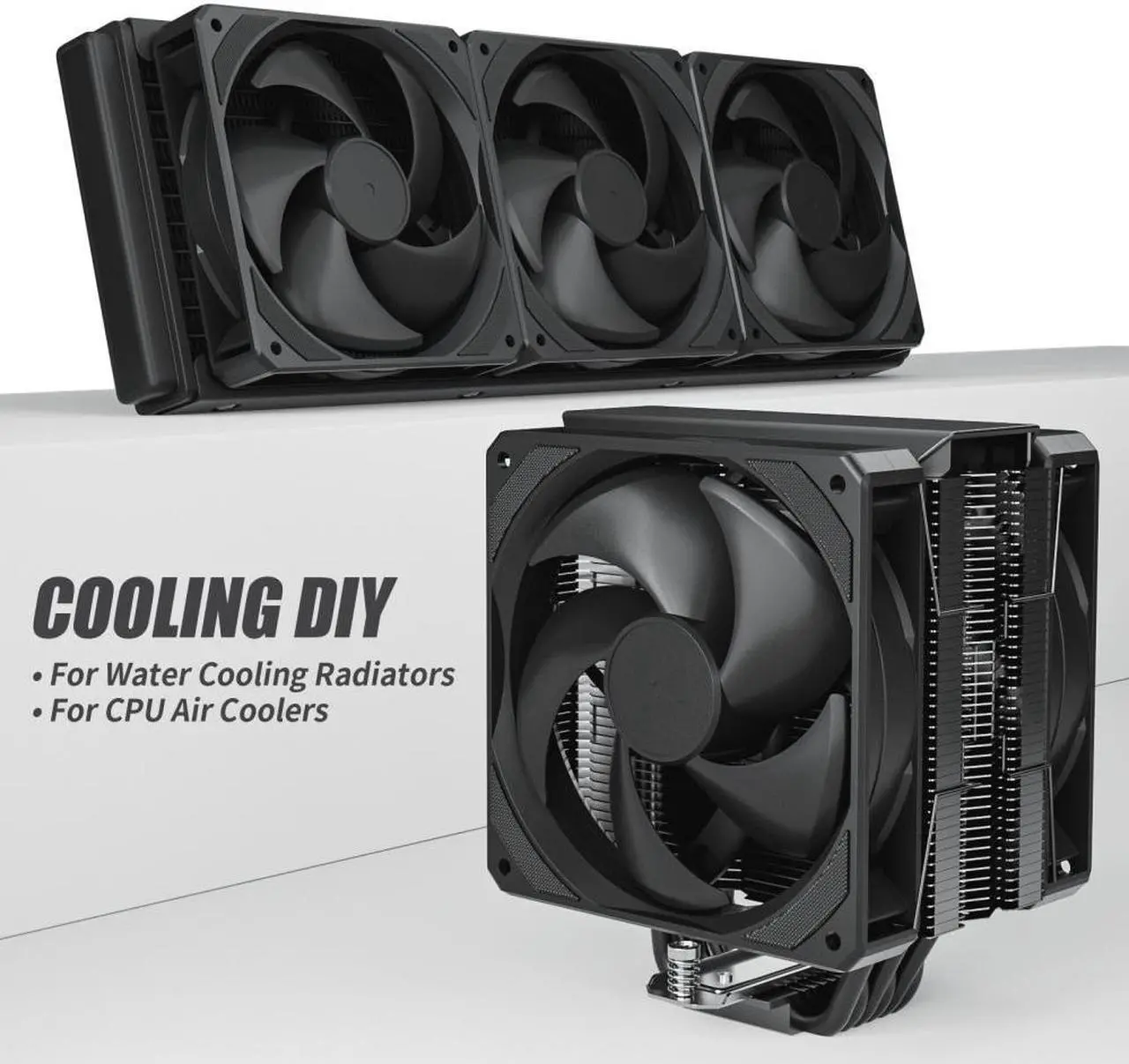 upHere U2K Case Fan 120mm Black PWM Silent Computer Cooling Fans All-in ...