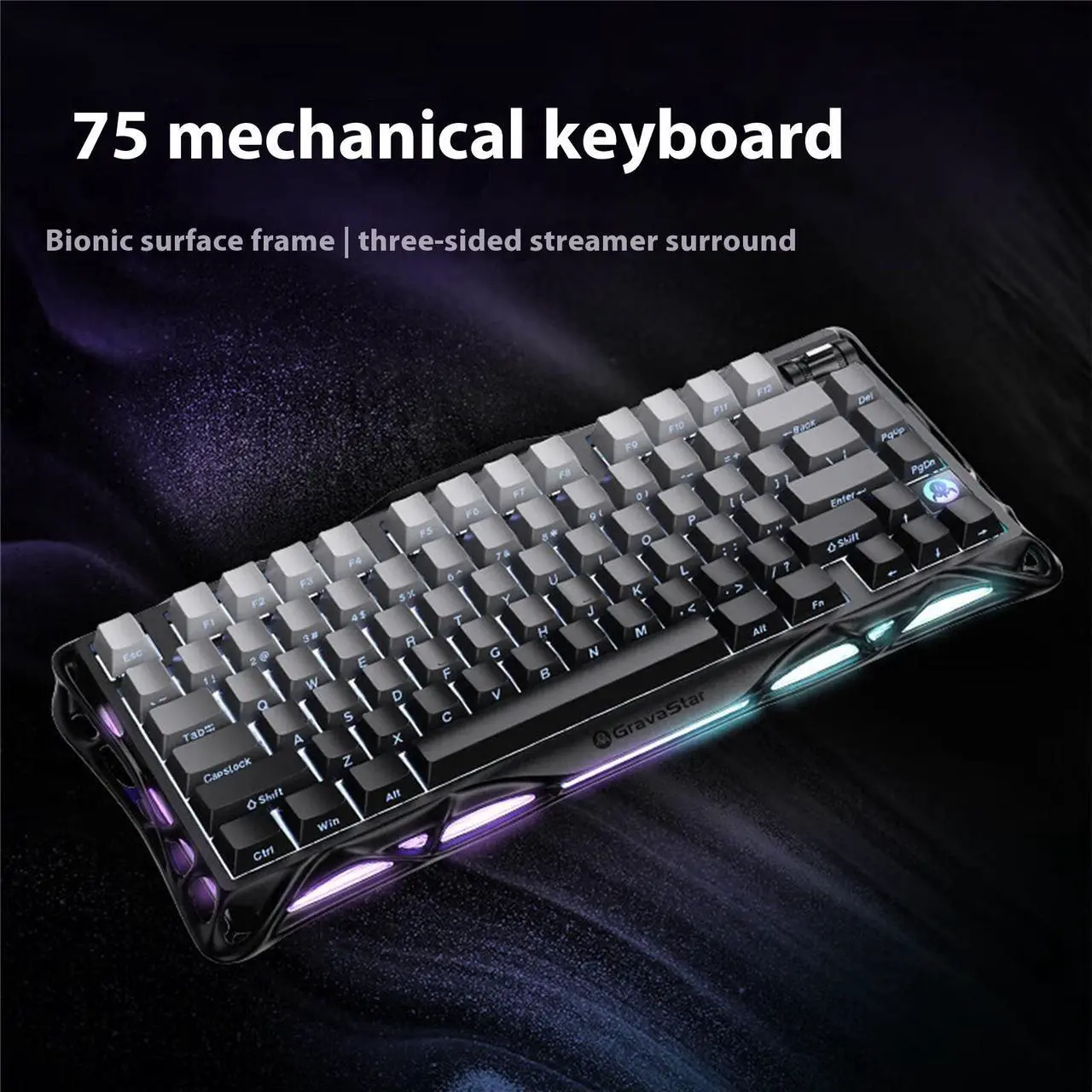 GravaStar GS K1 Gradient Black Tri-Mode Connected Mechanical Gaming ...