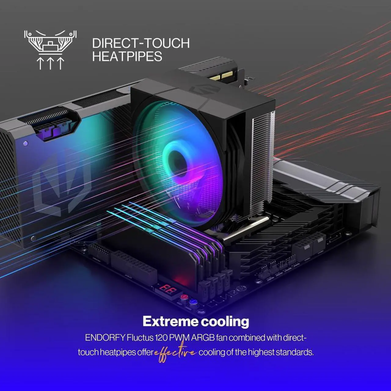 ENDORFY Spartan 5 MAX ARGB, CPU cooler, integrated Fluctus 120mm ARGB ...