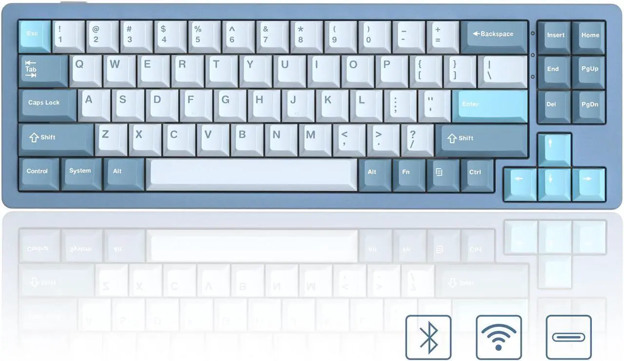 Womier S-K71 68% aluminum three-mode washer blue mechanical keyboard - Newegg.com
