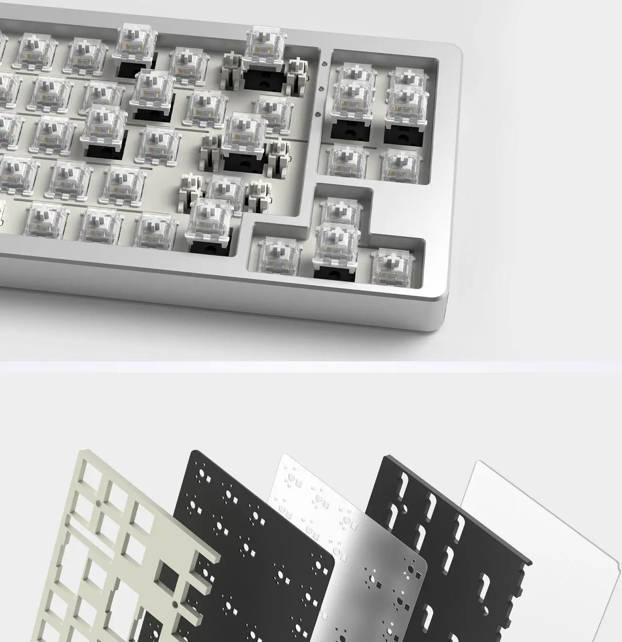 Womier S-K71 68% aluminum three-mode washer blue mechanical keyboard White - Newegg.com