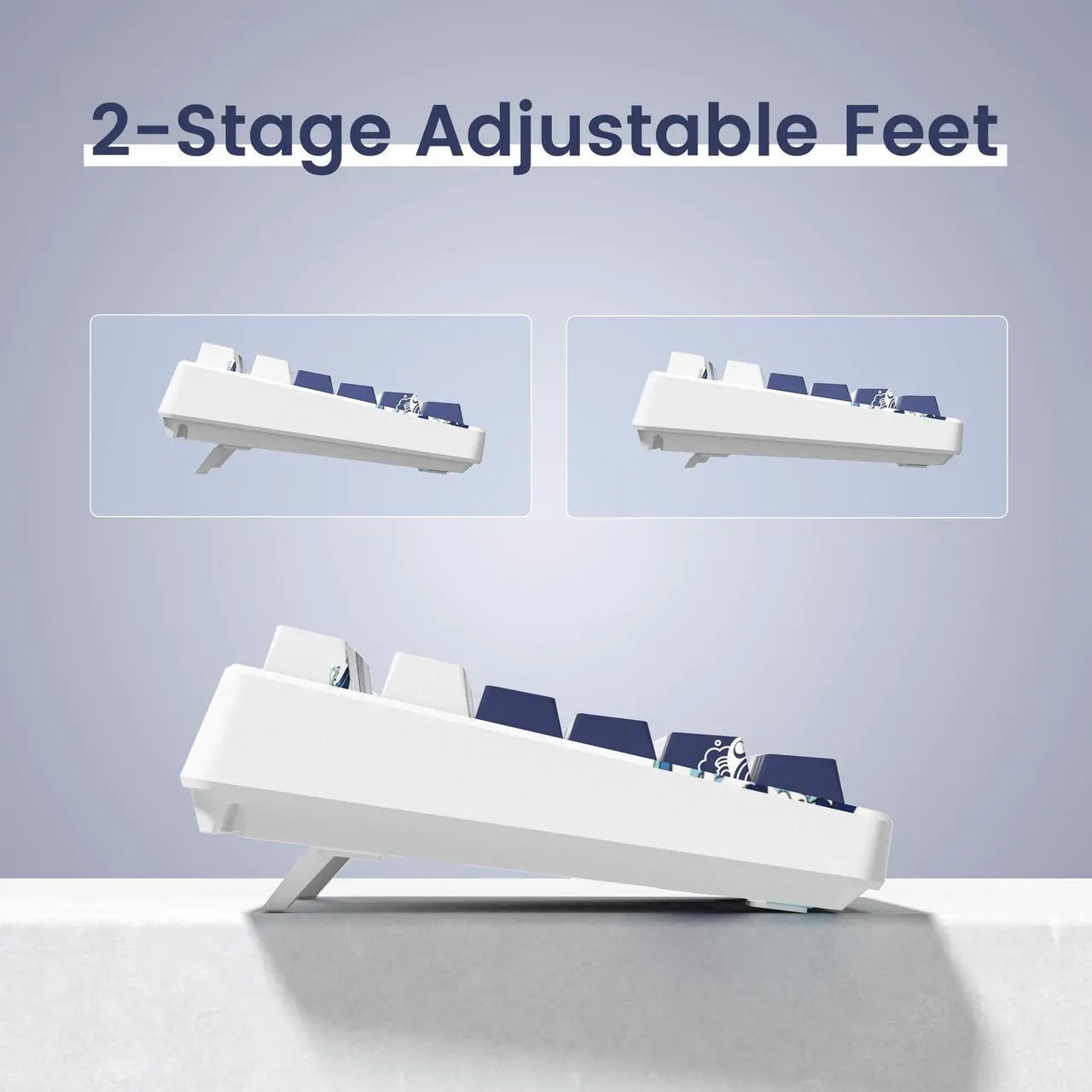 XVX S-K80 Gasket Mounted 75% Mechanical Keyboard with OLED Black White ...