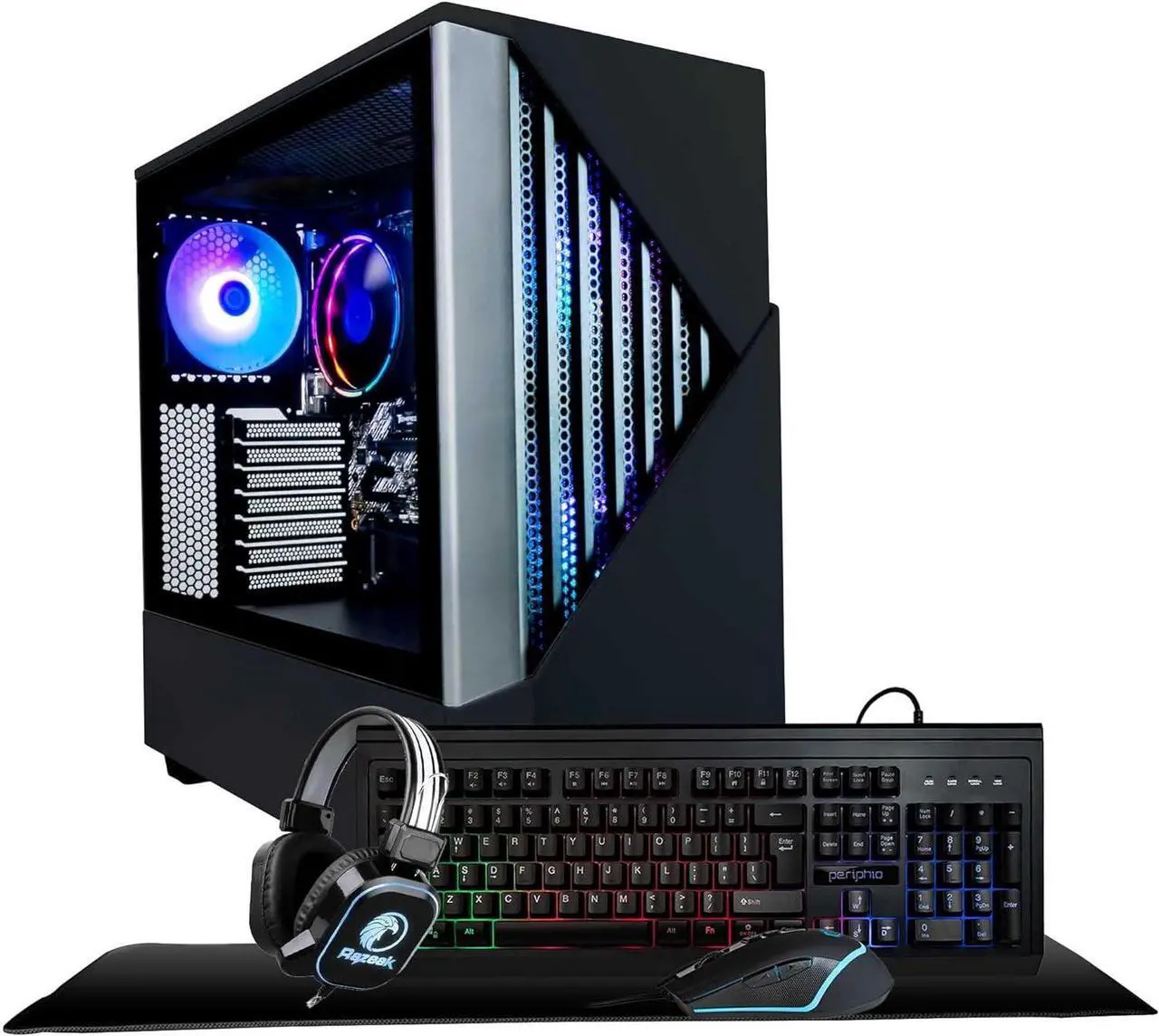 Periphio Reaper Gaming PC Computer - AMD Ryzen 5 5600G, Radeon Vega 7 Graphics, 1TB NVMe Solid ...