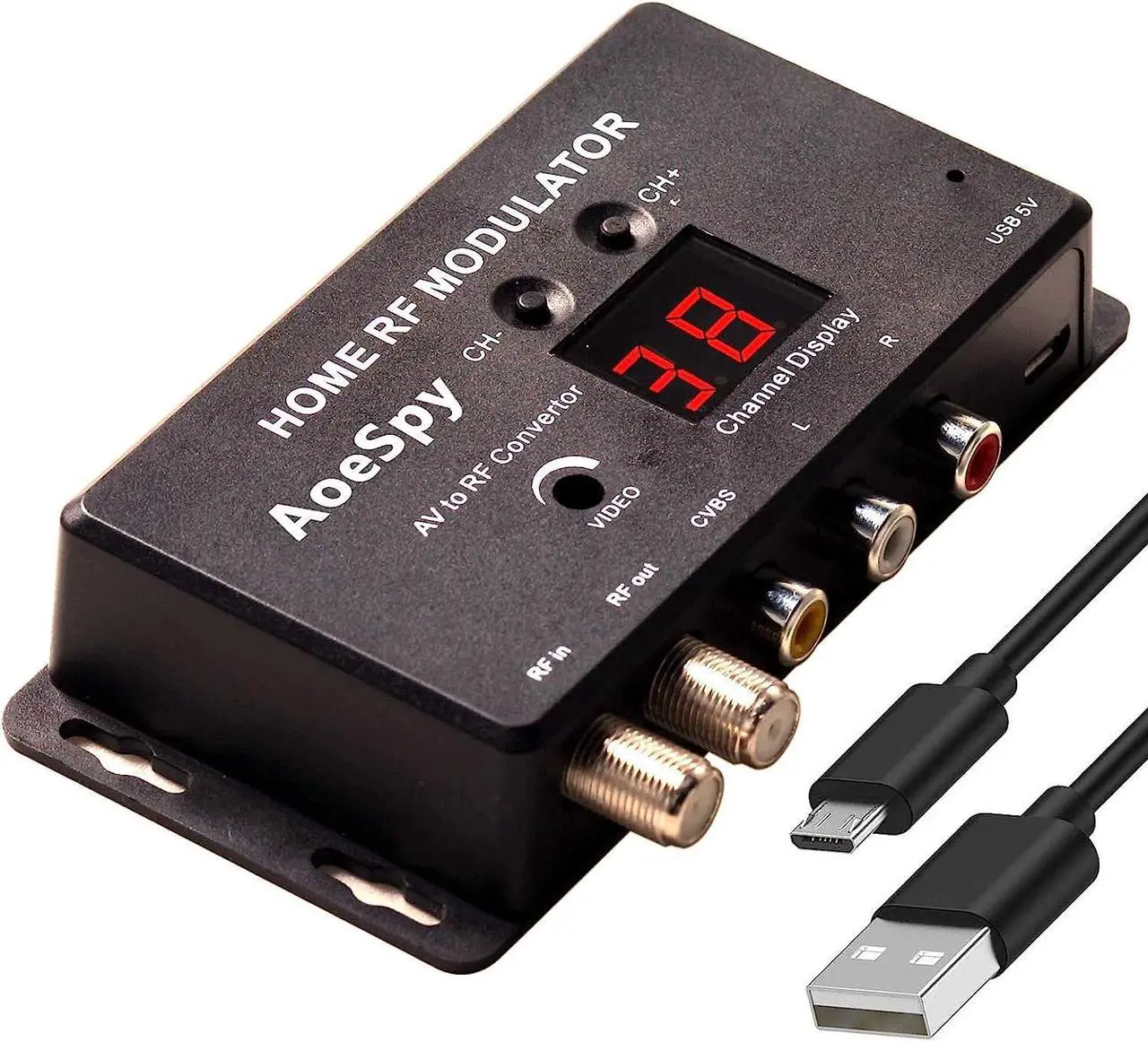 RF Modulator RCA Coaxial Adapter UHF Demodulator Composite Converter w ...