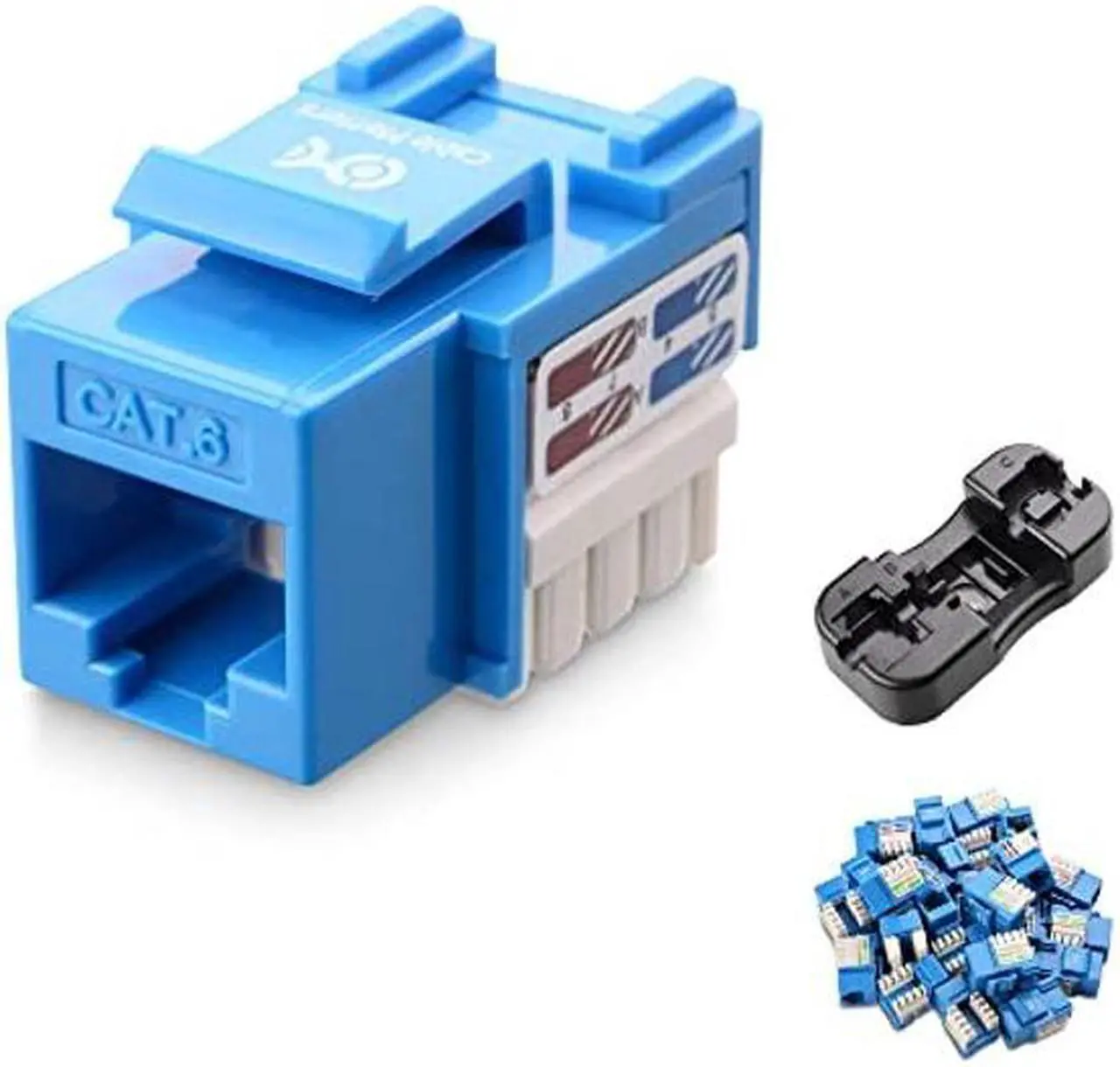 Cable Matters UL Listed 25-Pack RJ45 Keystone Jack, Cat6 Keystone Jacks in Blue and Keystone ...