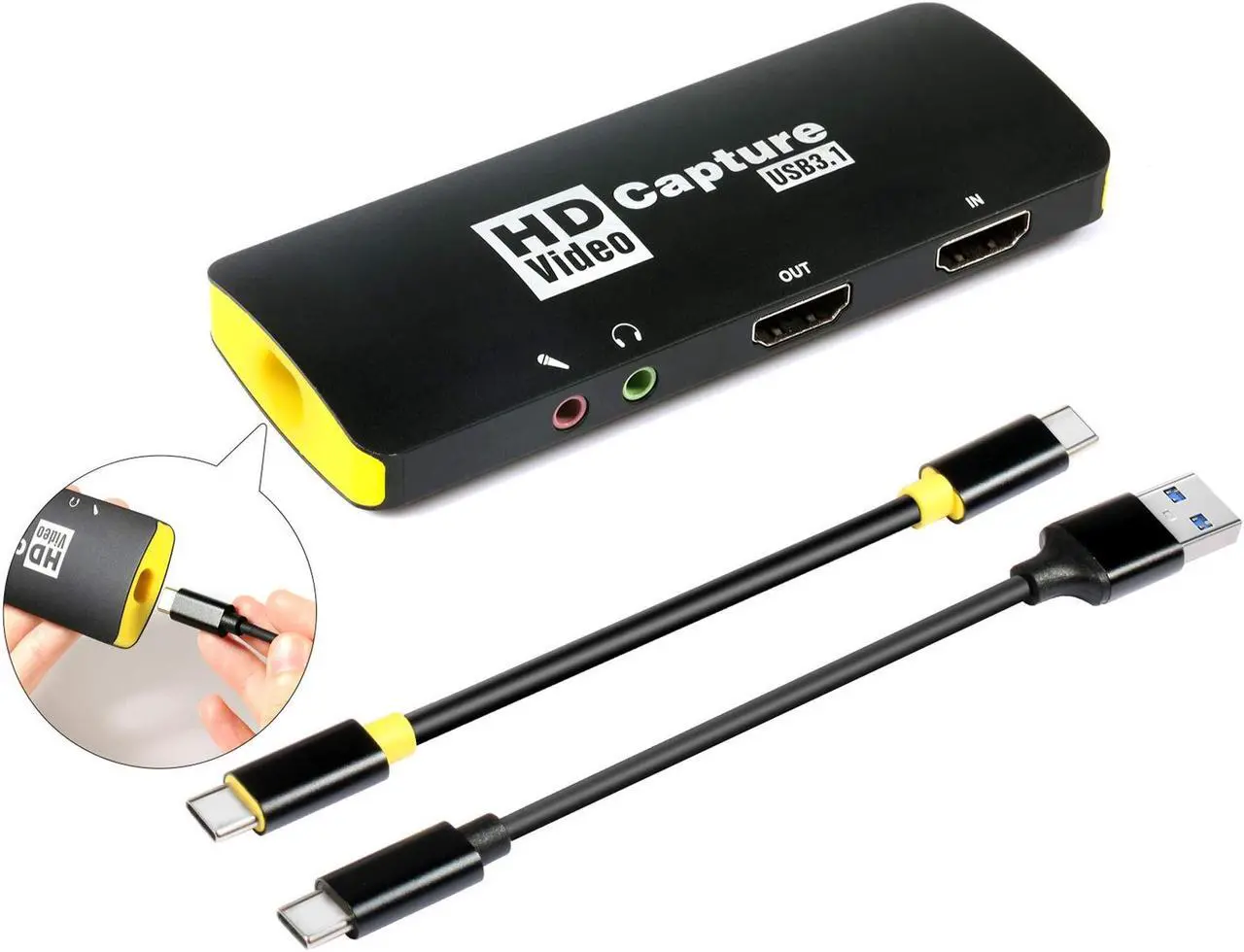 Mirabox Game Capture Card,USB3.1 Type C HDMI Capture Card,1080P 60FPS ...