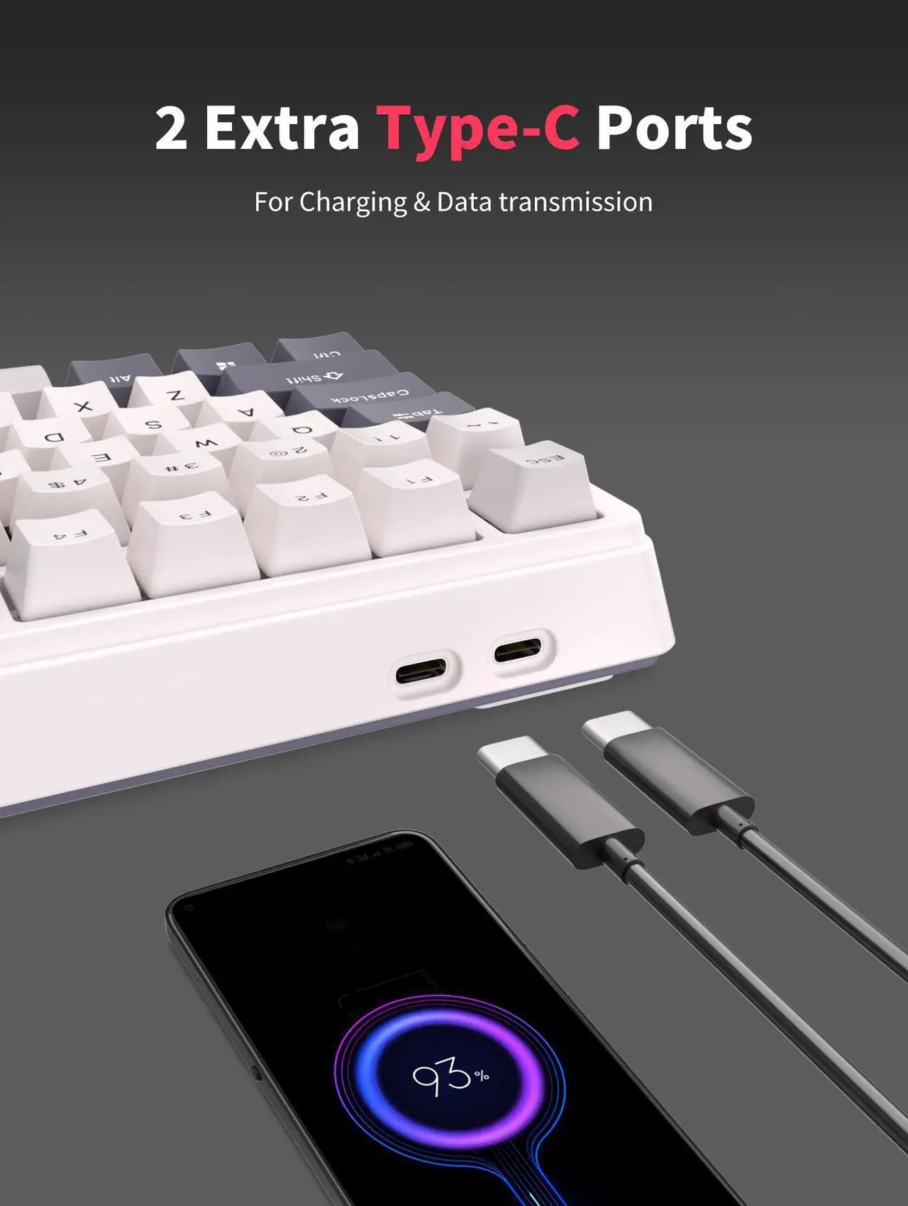 RK ROYAL KLUDGE H81 Hot Swappable Mechanical Keyboard, Triple Mode 2 ...