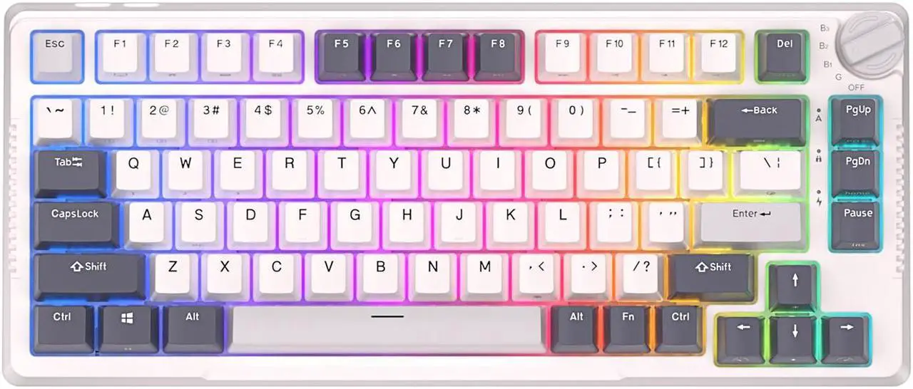 RK ROYAL KLUDGE H81 Hot Swappable Mechanical Keyboard, Triple Mode 2 ...