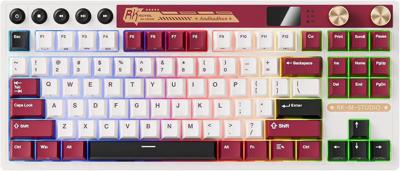 RK ROYAL KLUDGE M87 Wireless Gaming Keyboard, 75% Percent 2.4Ghz ...