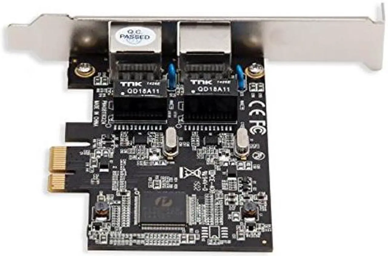 Syba 2 Port Gigabit Ethernet PCI-e x1 Network Interface Card 10/100/1000Mbps LAN Adapter ...