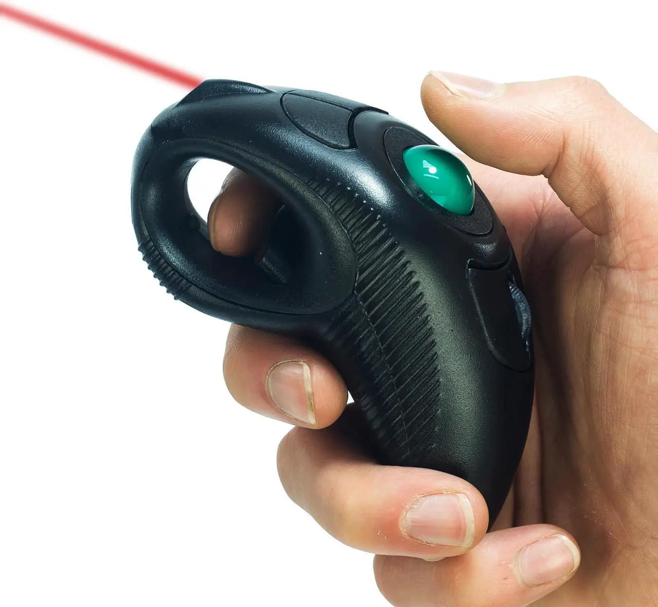 YUMQUA Y-10L Finger Handheld Trackball Mouse with Laser Pointer, 2.4G ...