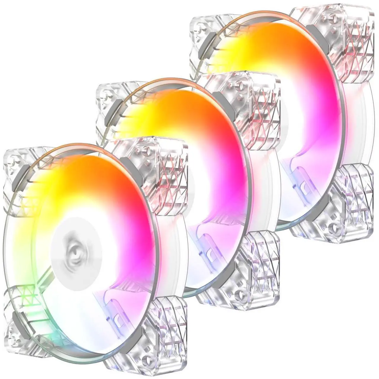 ALSEYE N12 Case Fans, 3 Pack 120mm ARGB & PWM PC Case Cooling Fans with ...