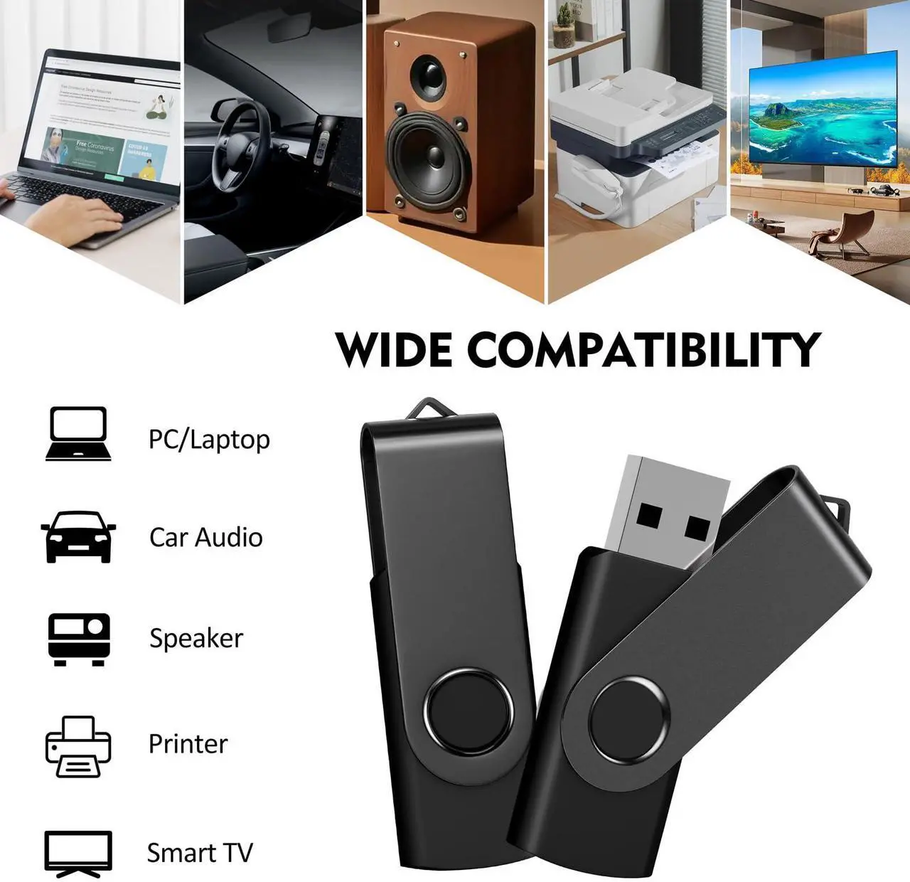AreTop 8GB USB Flash Drives 100 Pack, Premium USB2.0 Thumb Drives Bulk ...