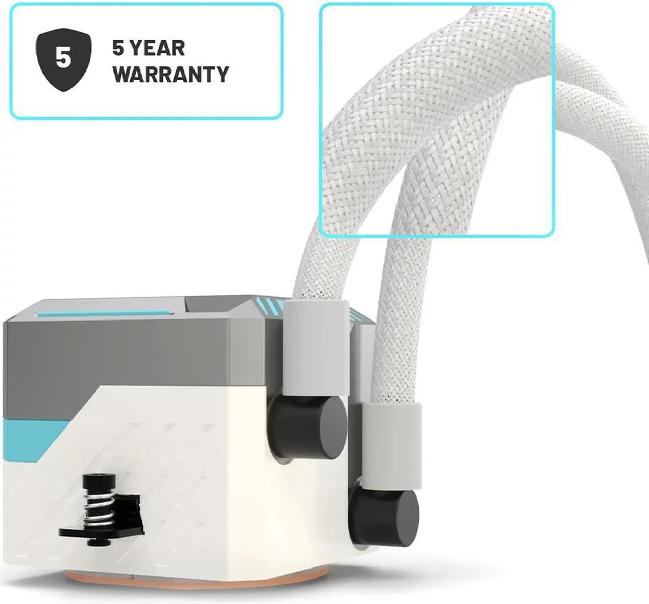 Valkyrie Syn 360 White - AIO CPU Liquid Cooler - LCD Screen Inside PC ...