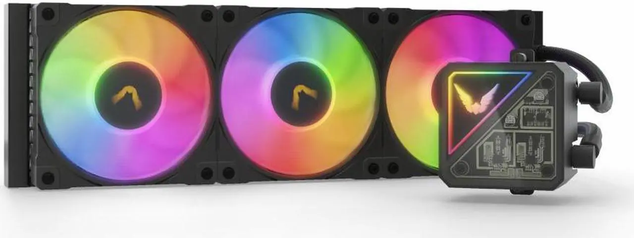 Valkyrie V360 Lite AIO CPU Liquid Cooler - Black, 360mm, RGB LEDs, FDB ...
