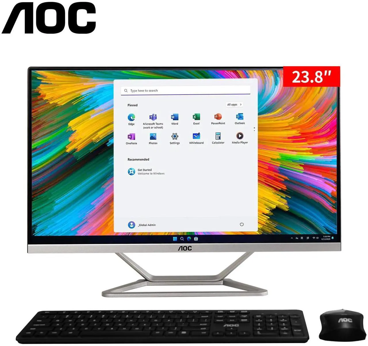 AOC All-in-One PC Business Desktop 23.8" FHD Screen AMD R3 3250U 512 GB ...