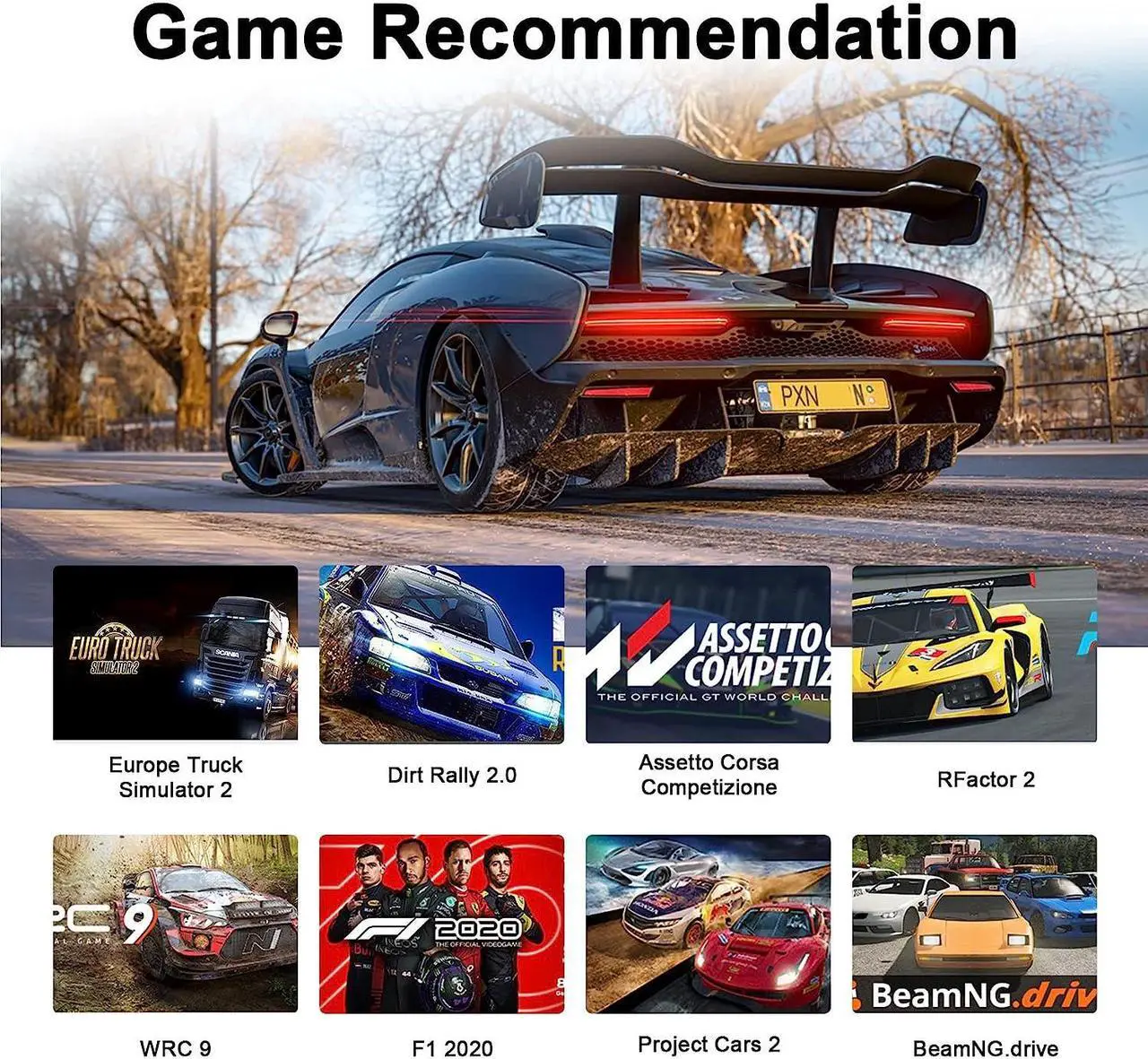 Force Feedback Steering Wheel,PXN V10 Racing Wheel 270°/900° Rotation ...