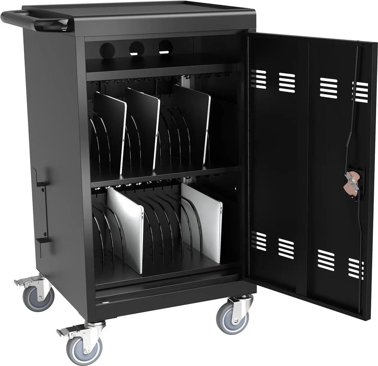 32 Device Charging Cart, Laptop and Tablet Storage Cart, Holds Up to 17 ...