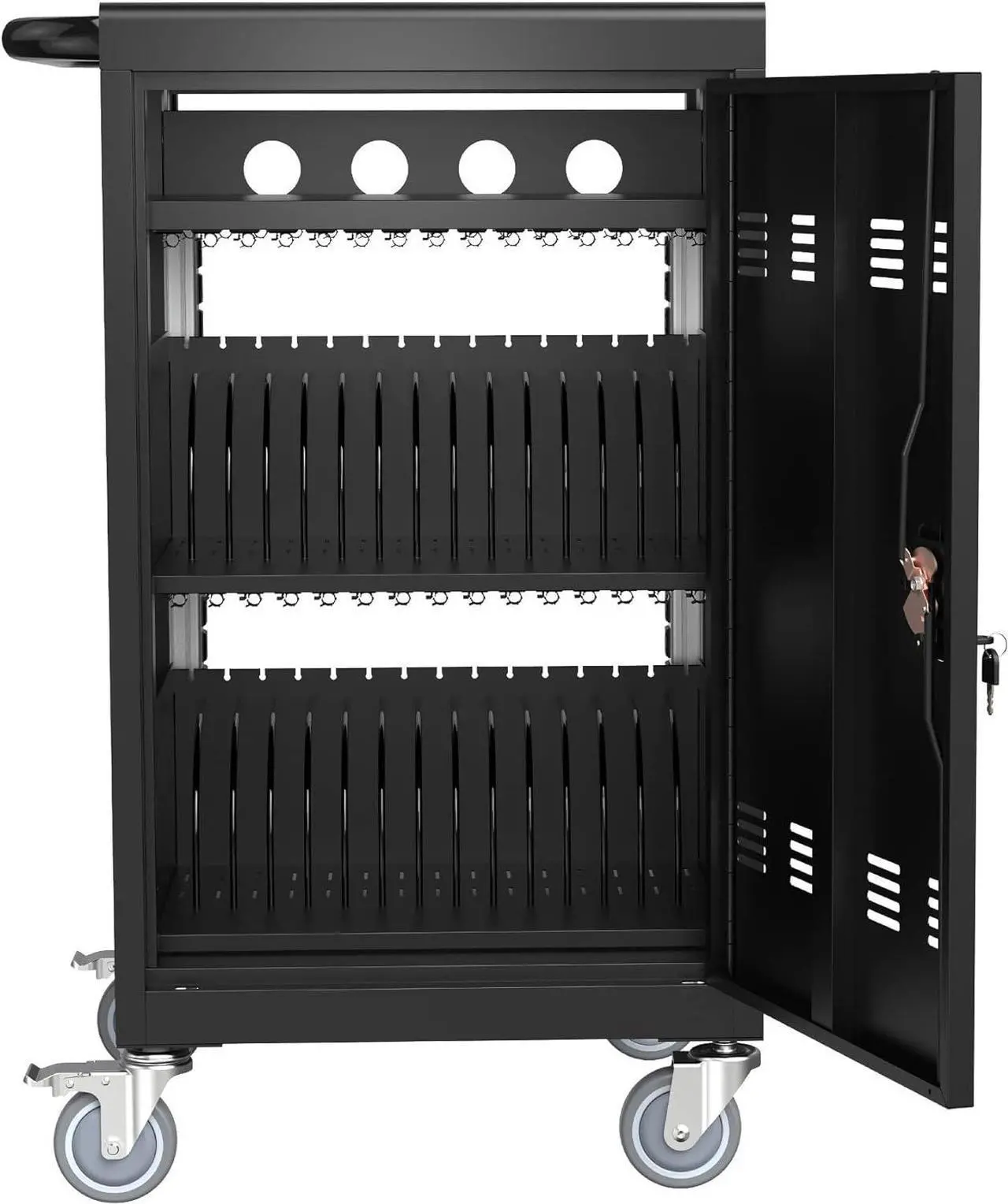 32 Device Charging Cart, Laptop and Tablet Storage Cart, Holds Up to 17 ...