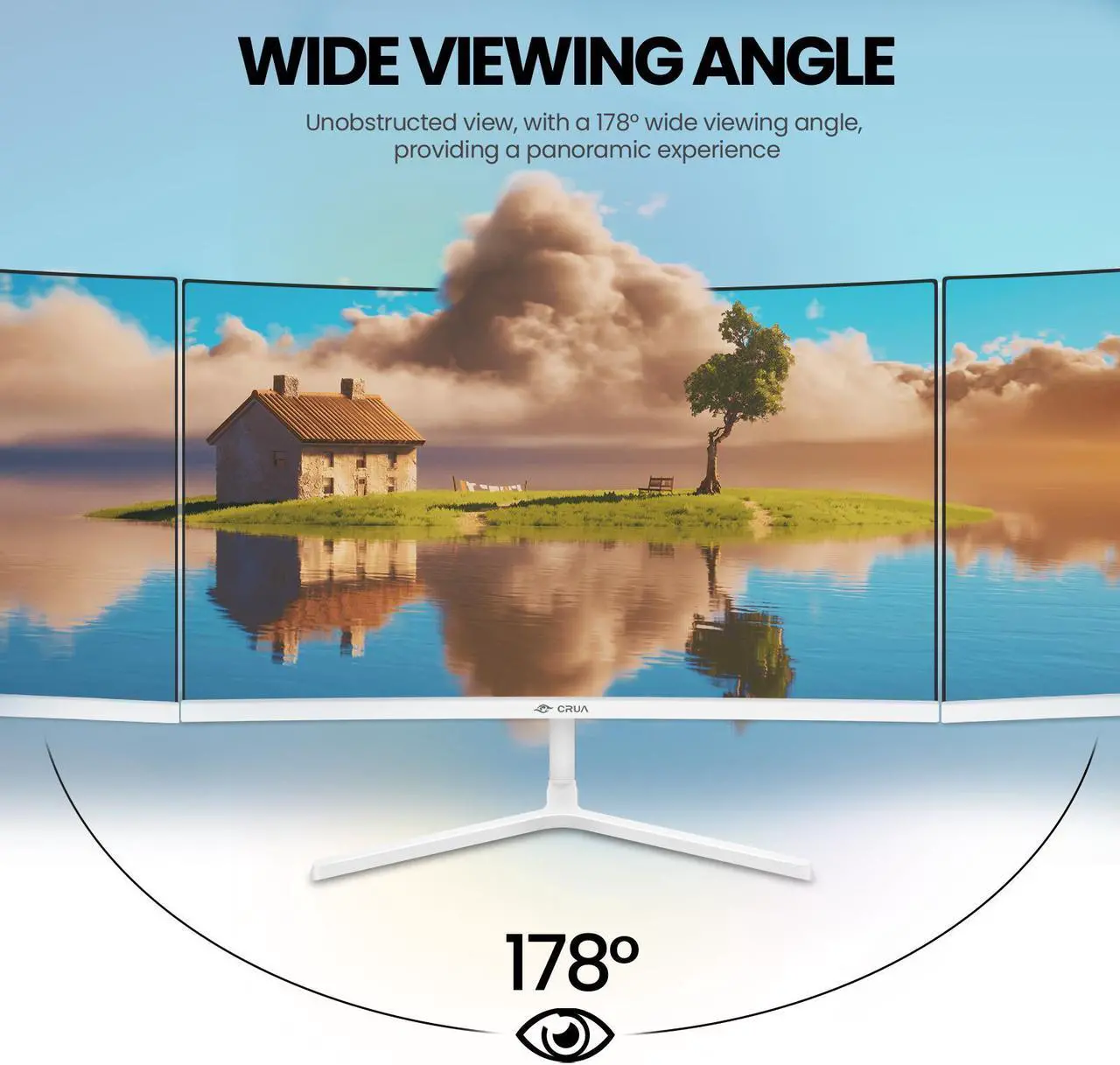 CRUA 24 Inch Curved Monitor, FHD(1920×1080p) 100HZ 99% sRGB Computer ...