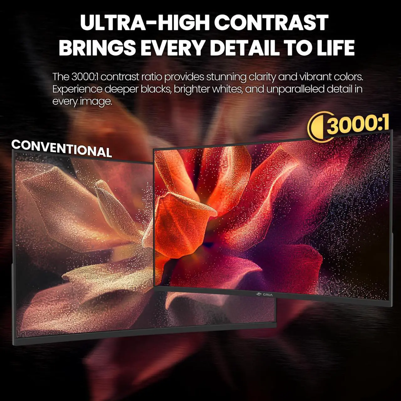 CRUA 32" Curved Gaming Monitor,165Hz QHD(2560*1440P)VA Screen, 1800R ...