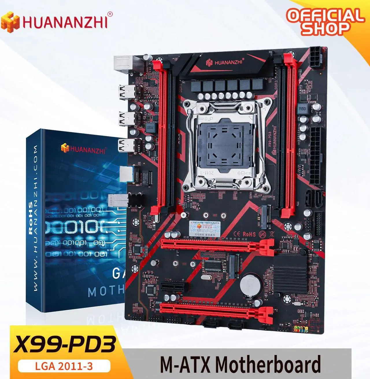 HUANANZHI X99 PD3 LGA 2011-3 X99 Motherboard support E5 2696 2678 2676 ...