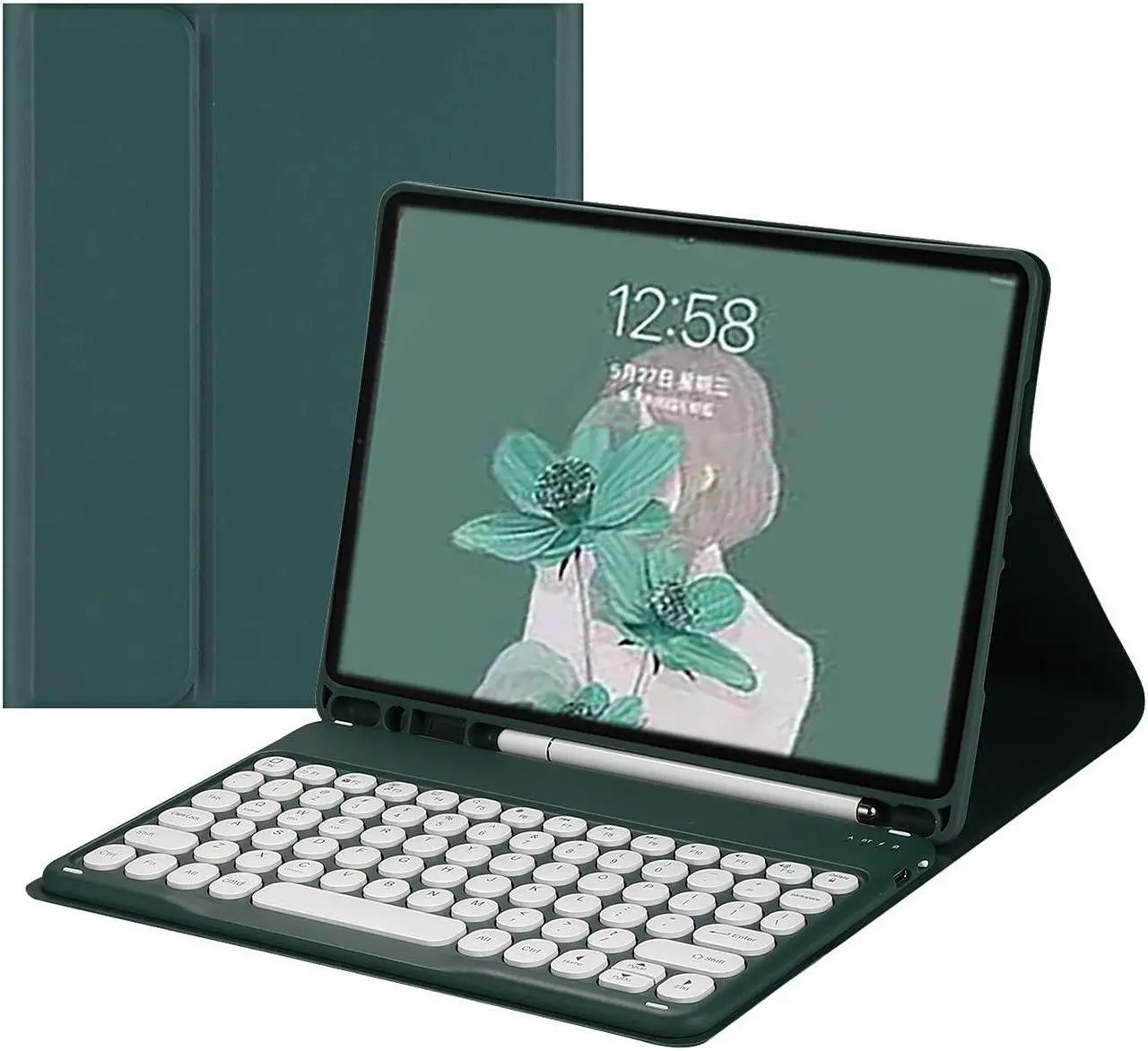 HENGHUI 2022 New iPad Pro 12.9 inch Keyboard Case Cute Round Key Color ...