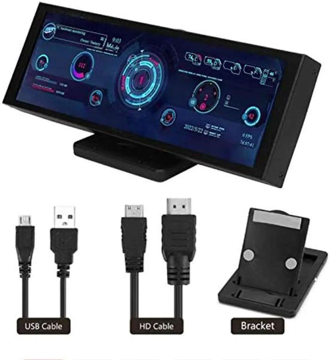 IPS USB Mini Screen PC CPU RAM HDD Data Monitor, 7.9 Inch CPU Hardware ...