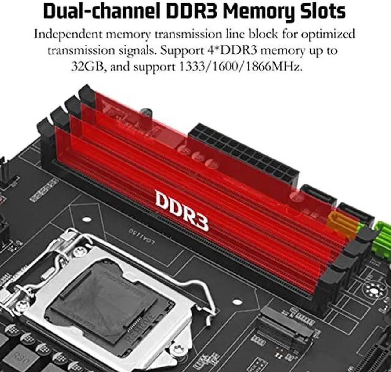 SHANGZHAOYUAN B85M PRO LGA 1150 Motherboard with 2 * 8GB 1600MHz DDR3 ...