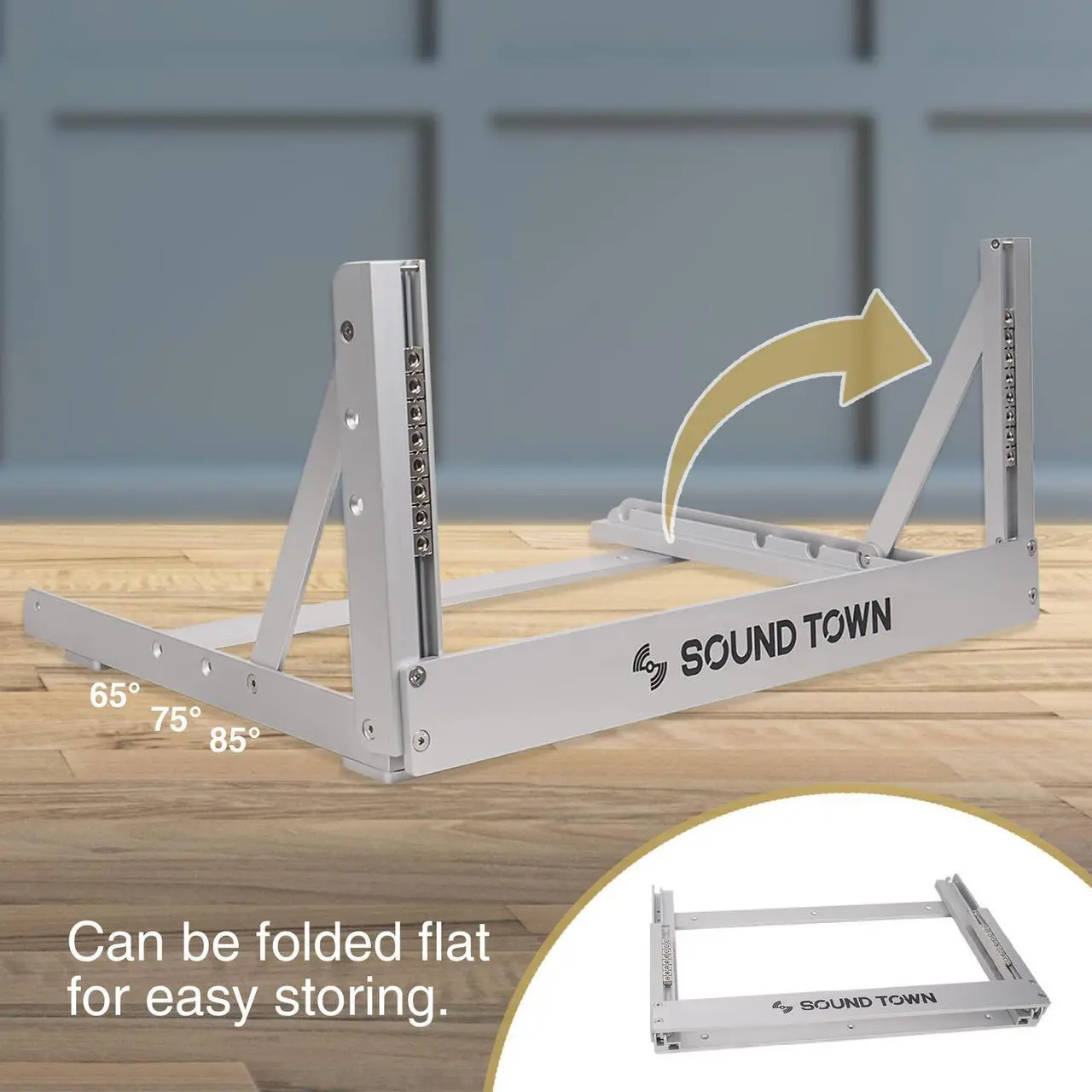 Sound Town 4U Aluminum 2-Post Desktop Open-Frame Rack, Angle Adjustable ...