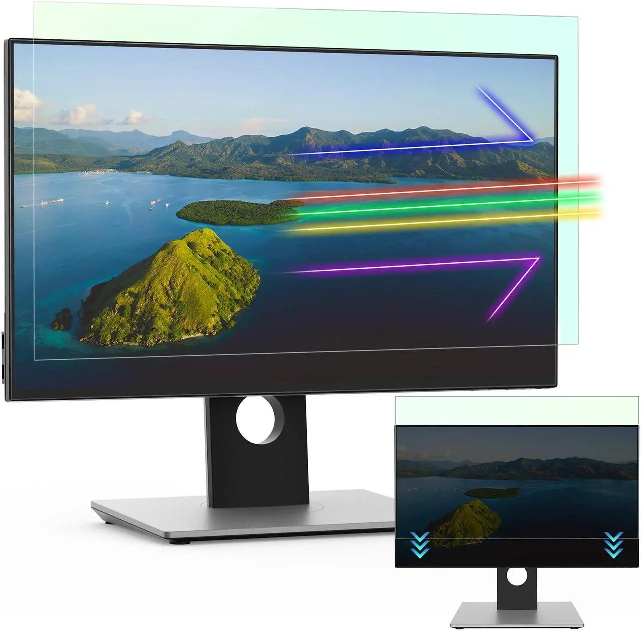 [2-Pack] 27 Inch Anti Blue Light Anti Glare Computer Screen Protector ...