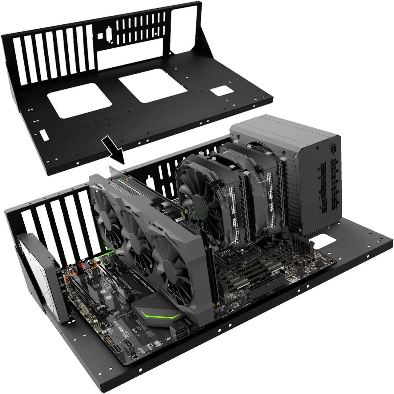 ATX Open Chassis Case Rack, DIY Gaming Computer Case Chassis, Stand ...