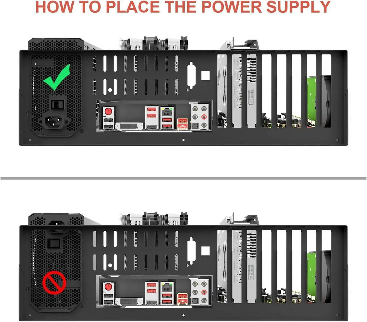 ATX Open Chassis Case Rack, DIY Gaming Computer Case Chassis, Stand ...