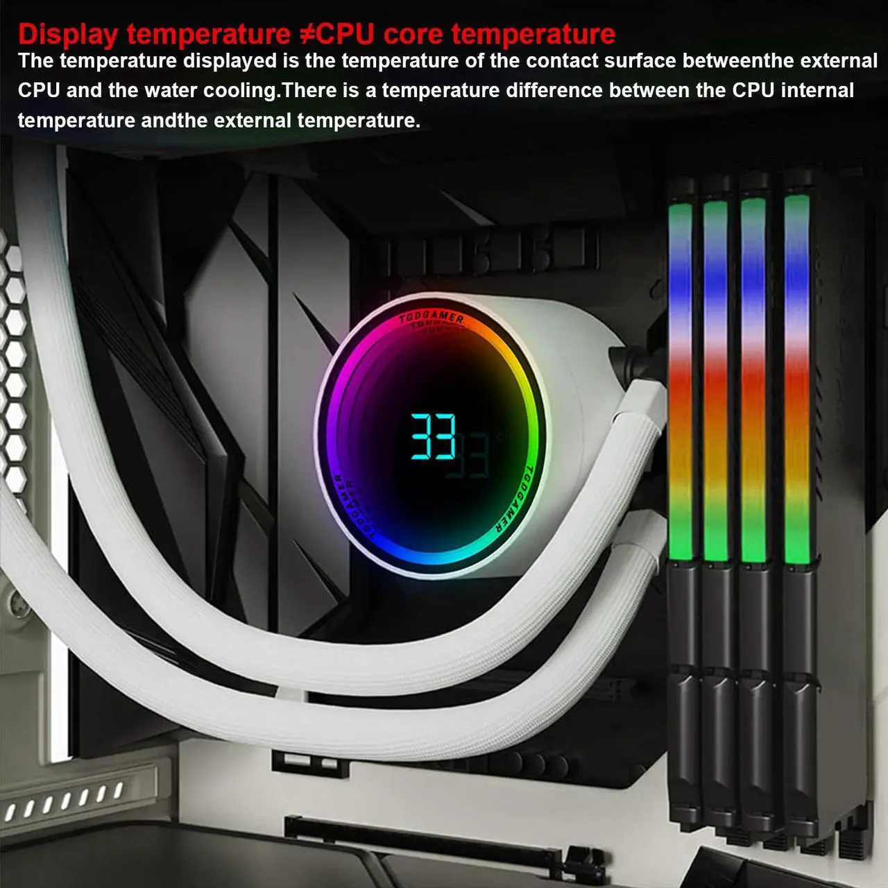 360mm CPU Liquid Cooler,Water Cooler with Temperature Display Screen ...
