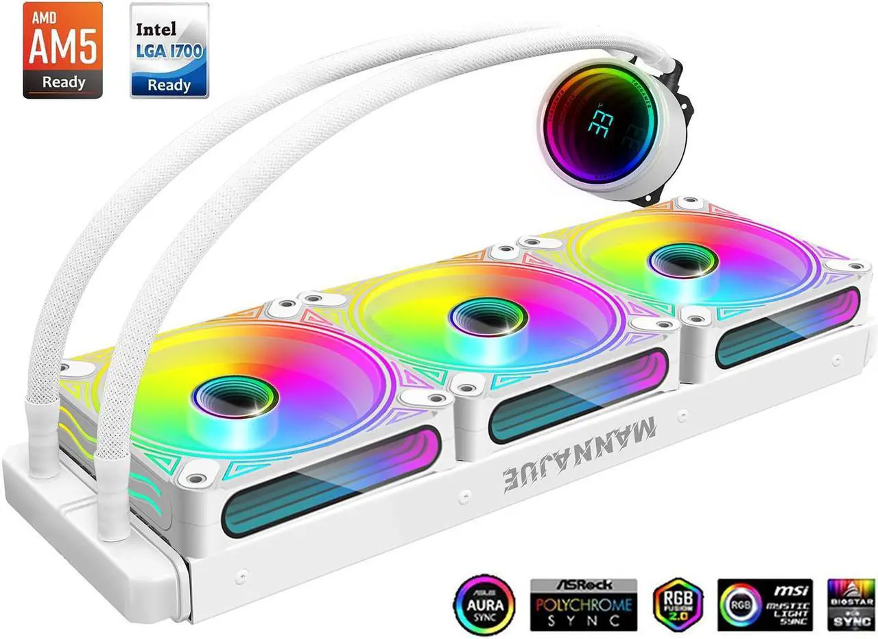360mm CPU Liquid Cooler,Water Cooler with Temperature Display Screen ...