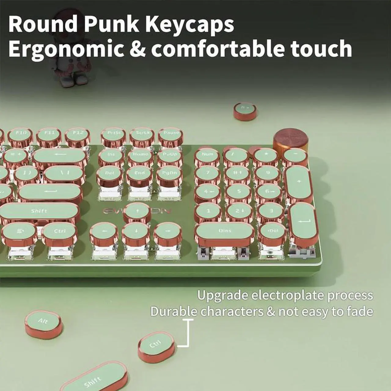 Typewriter Style Mechanical Gaming Keyboard,104 Keys Backlit LED ...