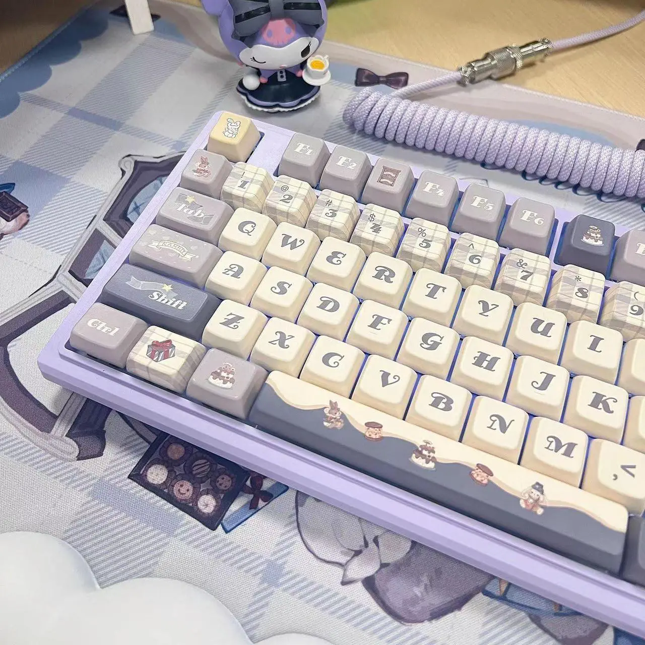 daixiahu PBT Alice Rabbit Theme Key Cap, 141 Key Sublimation Key Cap Set, MDA heigh, Gateron MX ...