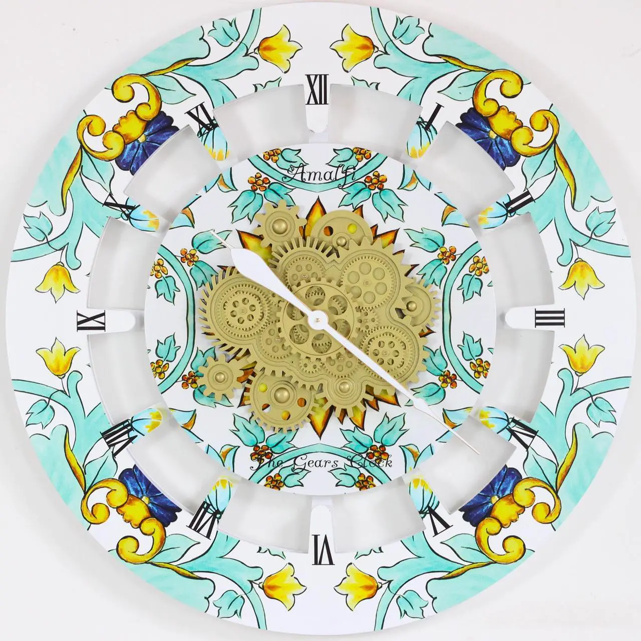 The Gears Clock 36 inches Round Italy Collection Wall Clock with Moving ...