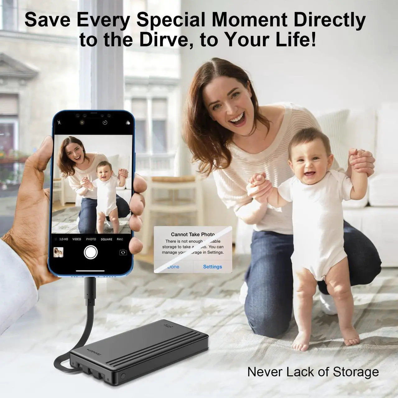 ySky 2TB External Hard Drive for iPhone & iPad,MacBook,Windows Computer ...