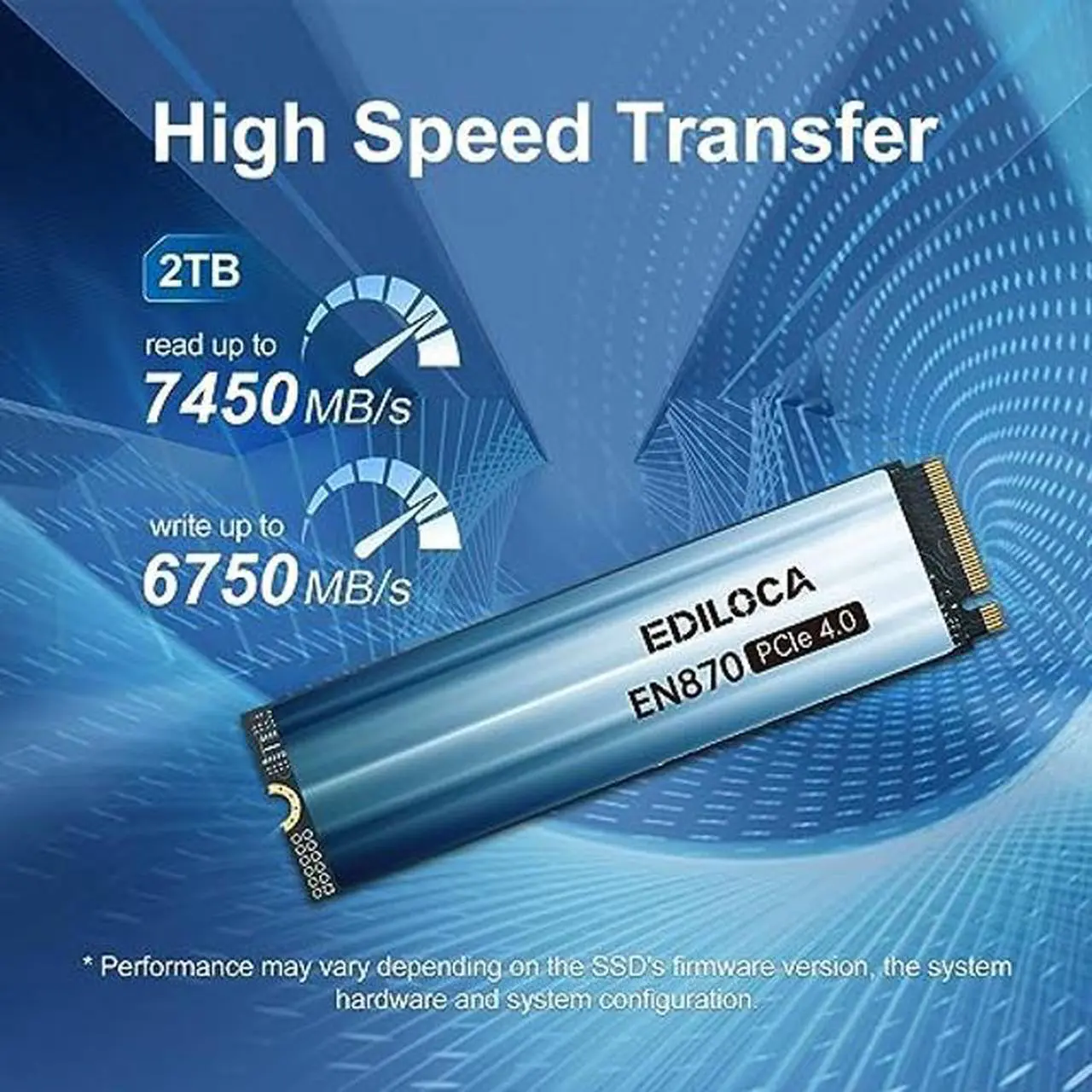 Ediloca EN870 SSD 2TB PCIe Gen4, Up to 7450MB/s, 3D TLC NAND Flash ...