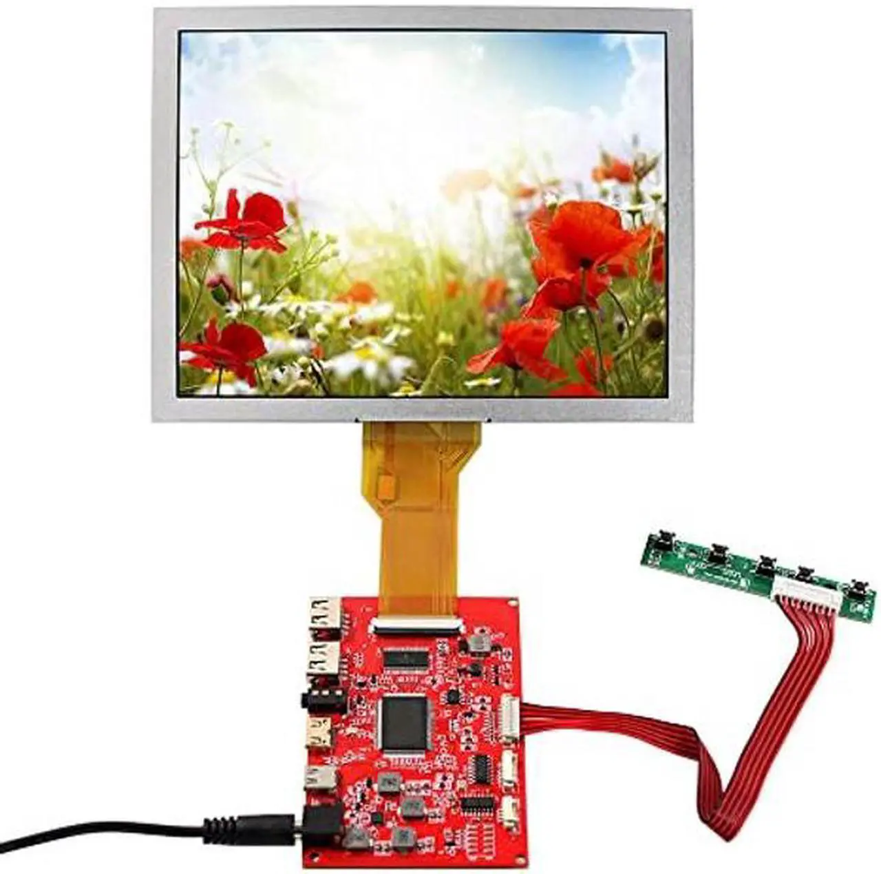 FanyiTek 8 inch 800x600 EJ080NA-05B TTL WLED LCD Screen 50 pins and Type C 2USB Mini HDMI ...