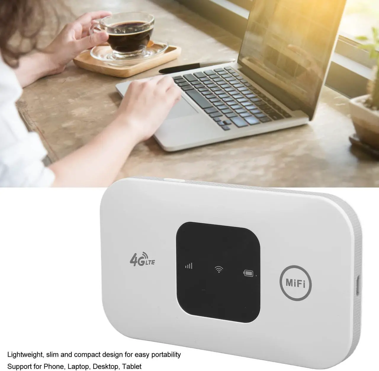 MF800 2 4G WiFi Router, Portable 4G LTE Modem Router with SIM Card Slot ...