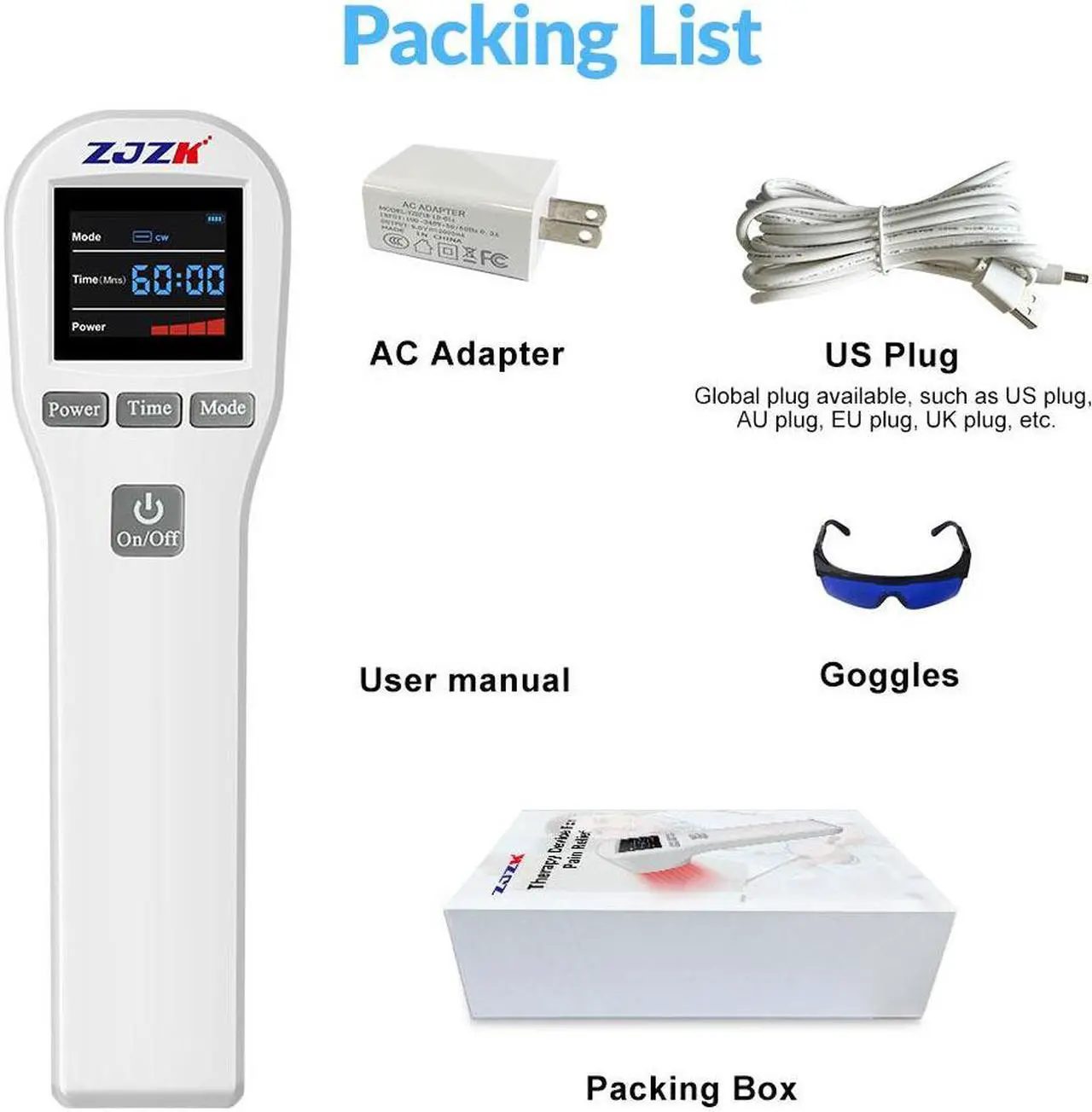 ZJZK Cold Laser Therapy 880Mw Works On The Upper Surface Of The Skin To Reduce Inflammation For ...