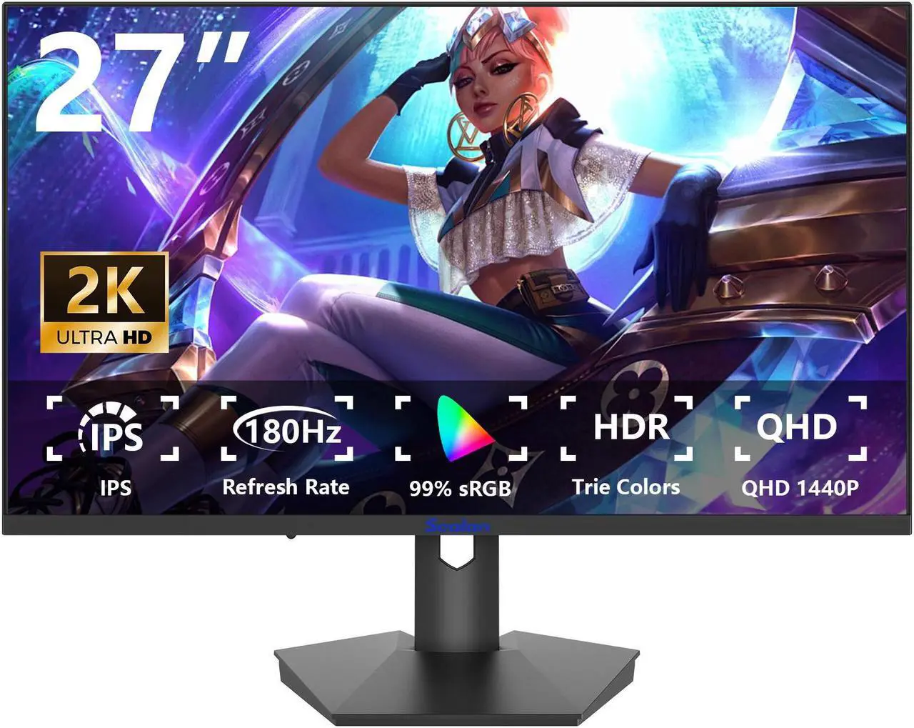 Sealan 27inch Computer Gaming Monitor 2KQHD 2560x1440, 180Hz,1ms ...